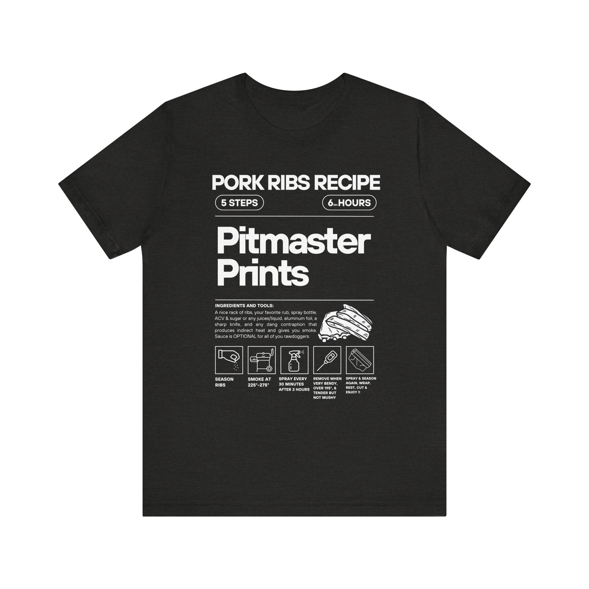 Pork Rib Recipe T-Shirt – Pitmaster Prints